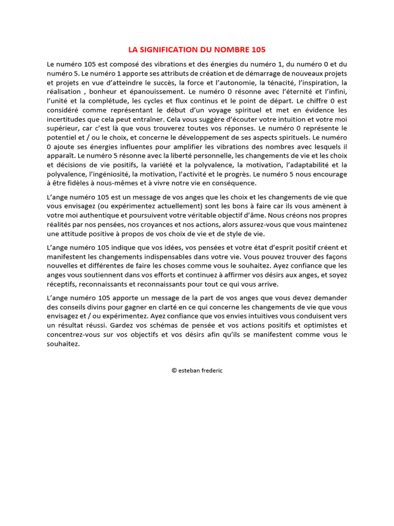 Signification de l'ange numéro 105 | PDF | Motivation | Motivant