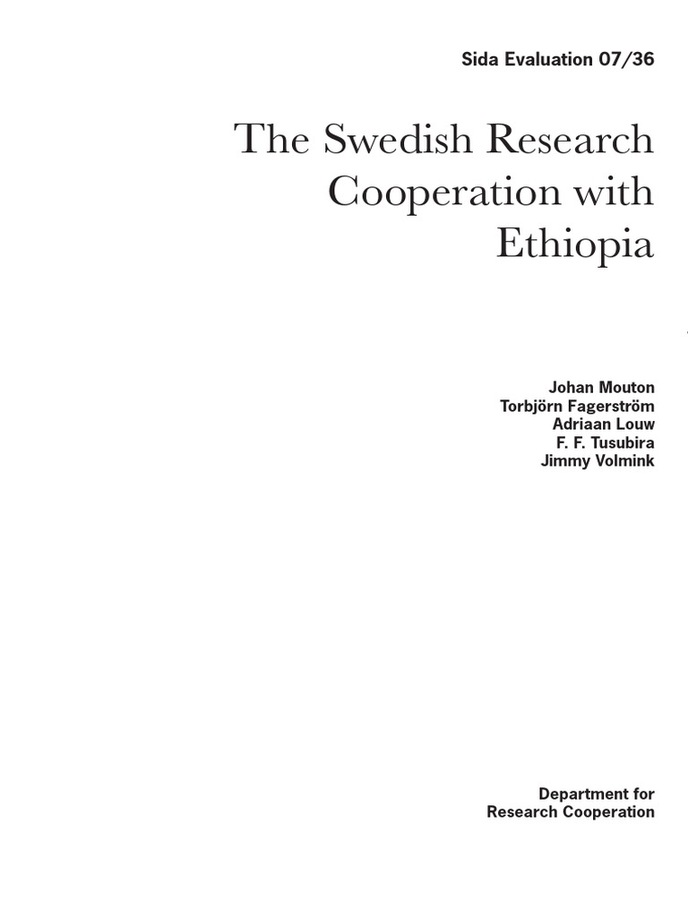 Sida40233en The Swedish Research Cooperation With Ethiopia | PDF ...