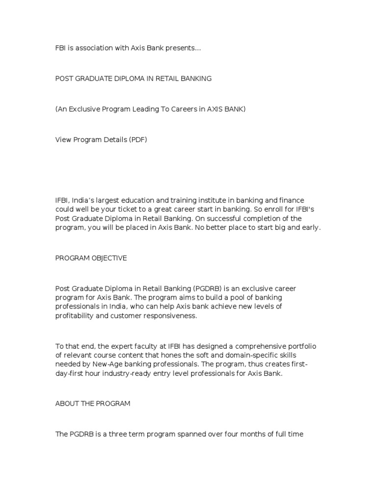 Axis Bank Ifbi | PDF | Postgraduate Education | Test (Assessment)