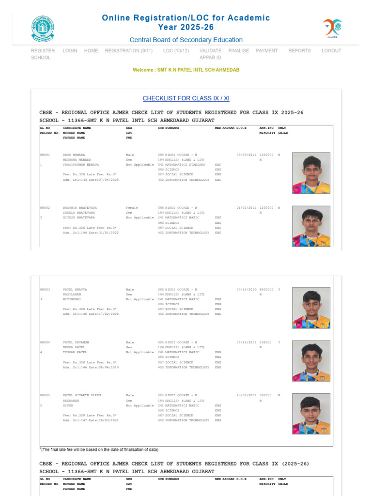 Class IX Registration Checklist 2025-26 | PDF | Government Of India