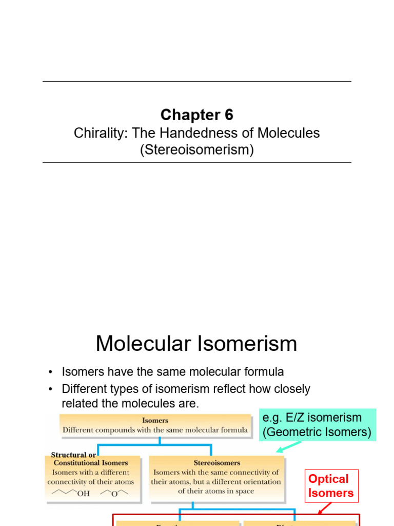 Chapter 6 Chirality of Molecules | PDF | Chirality (Chemistry) | Chemistry