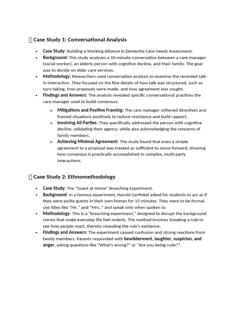 Case Studies - Conversational Analysis | PDF | Methodology | Hashtag