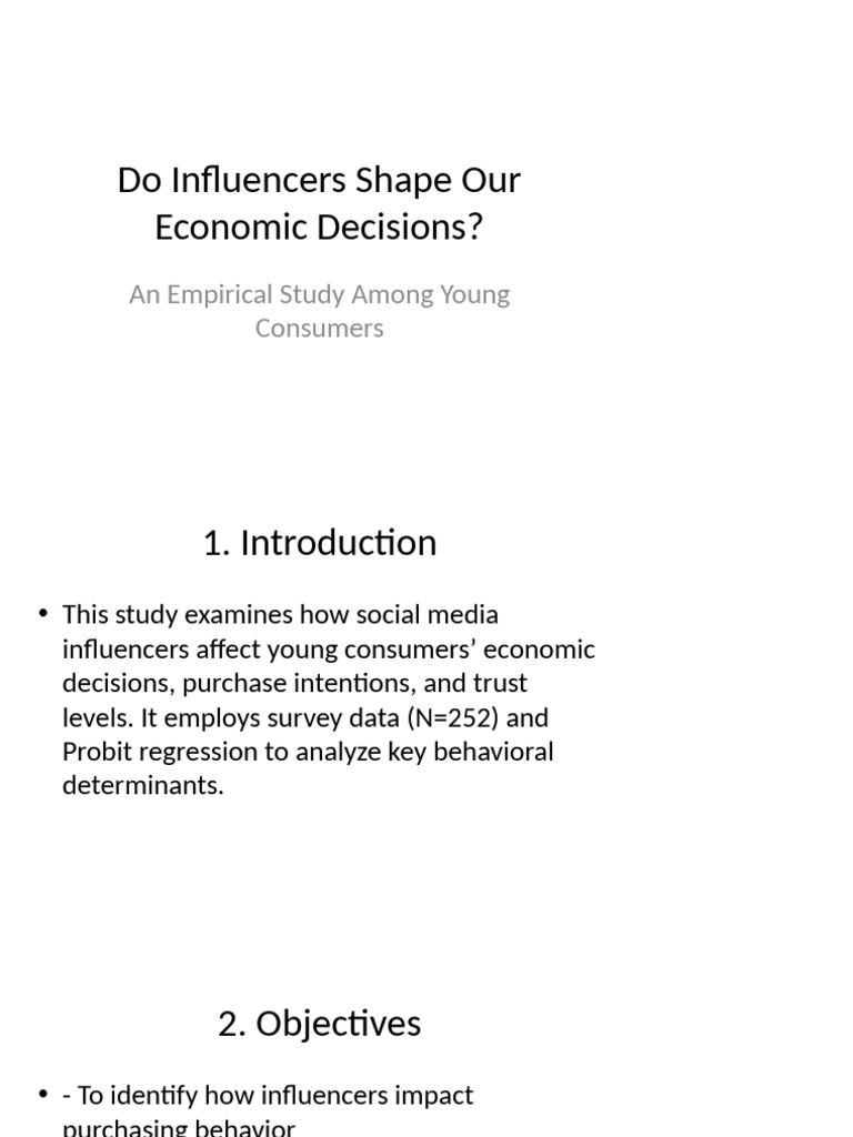 Influencer Economic Decisions Study | PDF