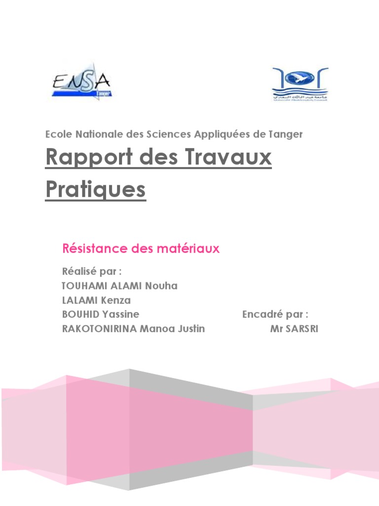 Rapport TP RDM | PDF | Résistance des matériaux | Flexion (matériau)