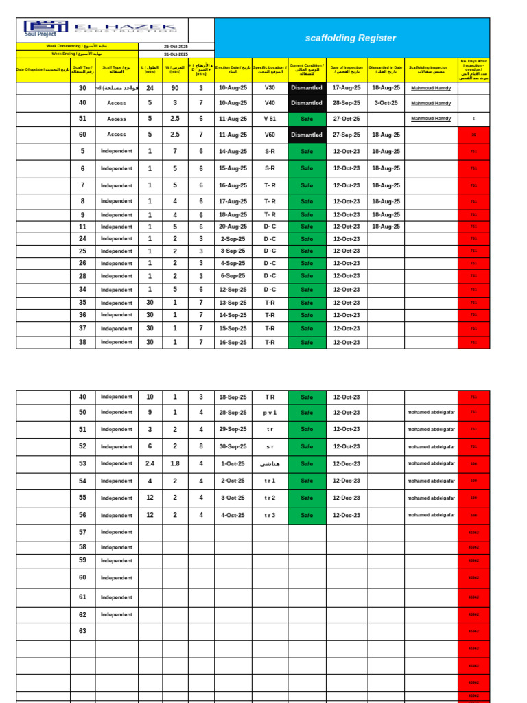 Scaffolding Register Overview 2025 | PDF
