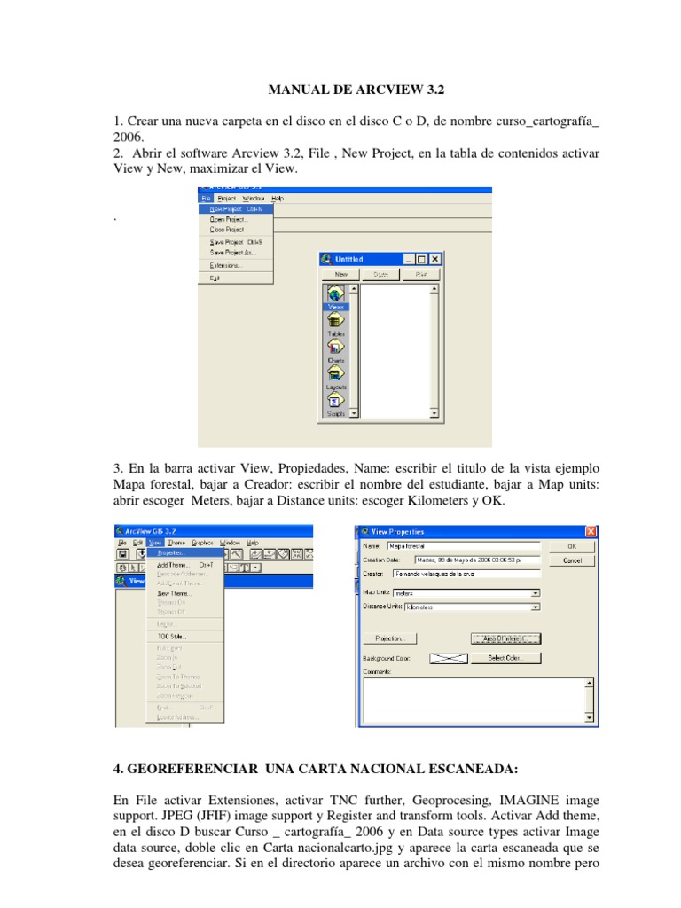 Manual de Arcview 3.2-1 | PDF | Azimut | Archivo de computadora