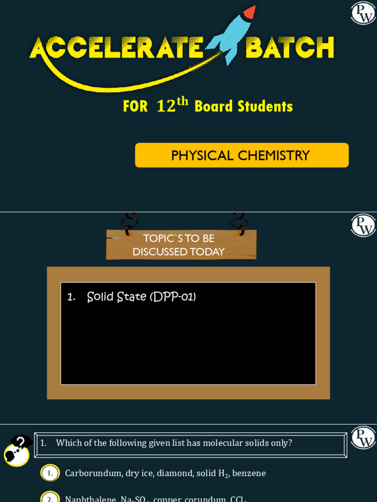 Solid State - DPP 01 Solution Notes | PDF | Solid | Crystal