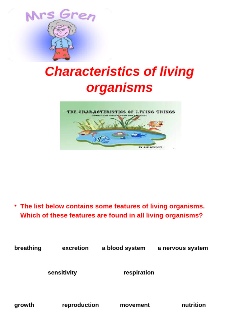 Characteristics of Living Organisms | PDF