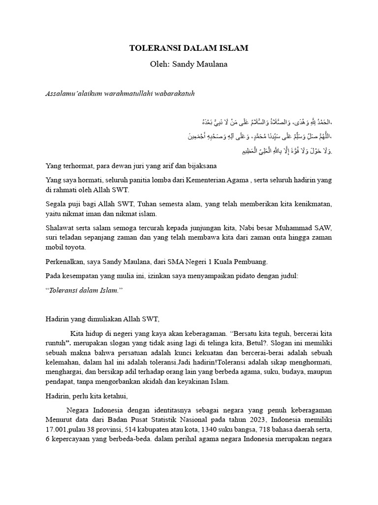 04---Toleransi Dalam Islam - San Keloz | PDF