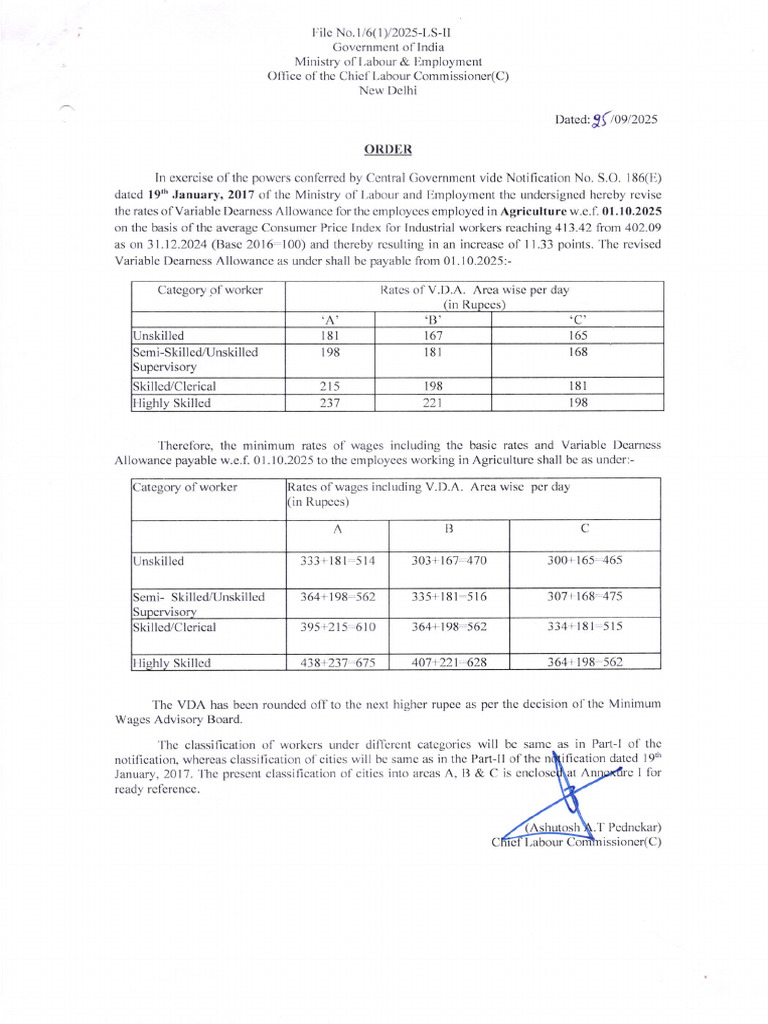 Central Minimum Wages 2025 Update | PDF | Materials | Minerals