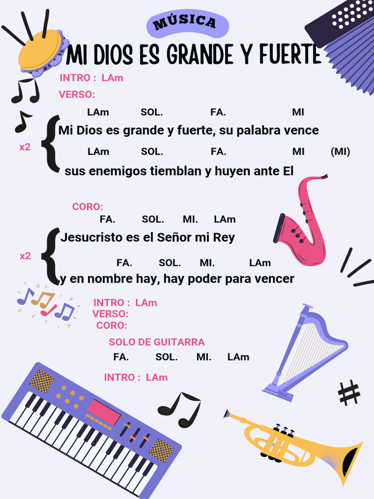 Letra de "Mi Dios es Grande y Fuerte" | PDF