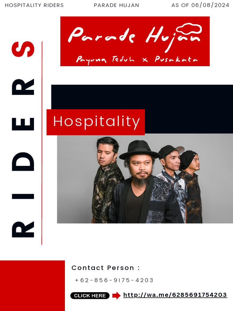 D1 - PARADE HUJAN Hospitality Riders 2024 - Payung Teduh X Pusakata | PDF