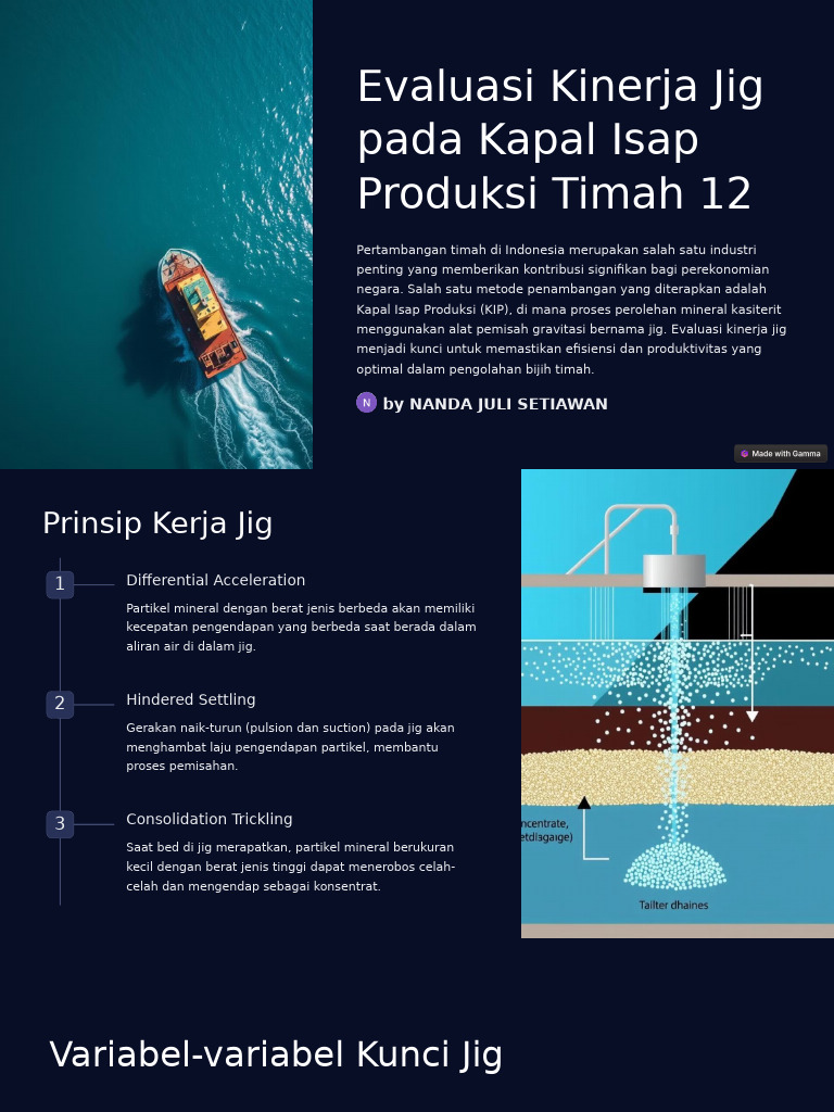 Evaluasi Kinerja Jig Pada Kapal Isap Produksi Timah 12 | PDF
