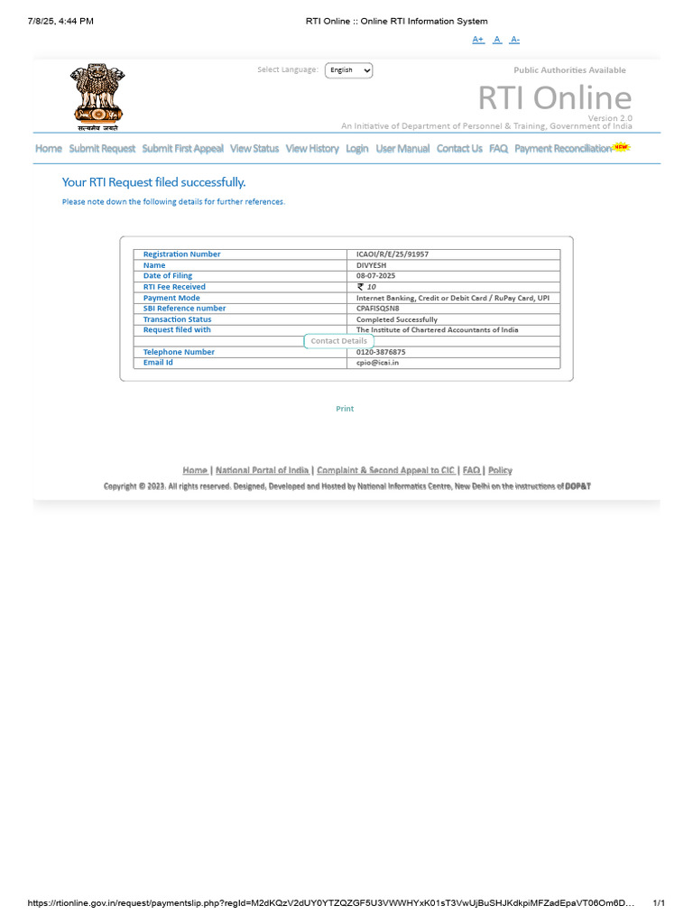 RTI Online - Online RTI Information | PDF | Financial Technology ...