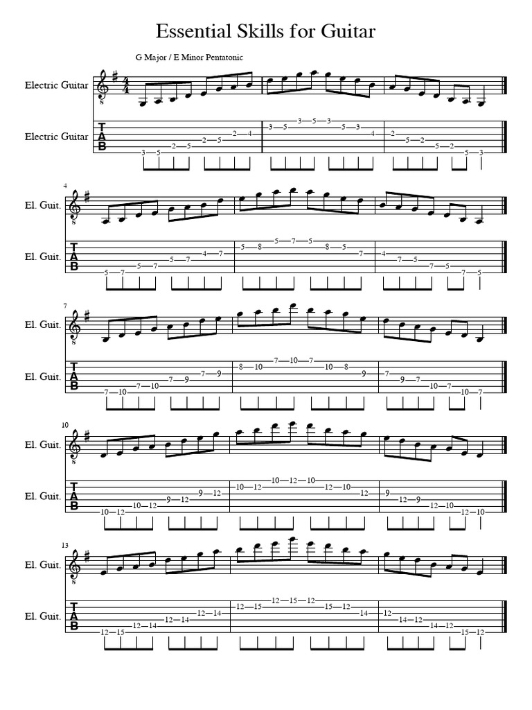 Essential Guitar Skills Guide | PDF | Music Theory | Elements Of Music