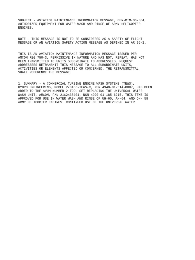 Gen-06-Mim-004 Authorized Equipment For Water Wash and Rinse of Army ...
