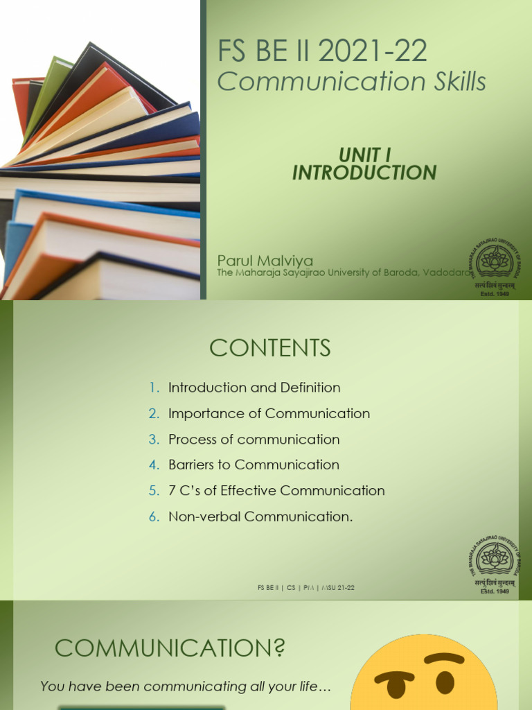 Unit I.1 Communication Skills - Process J Barriers J Non Verbal | PDF ...