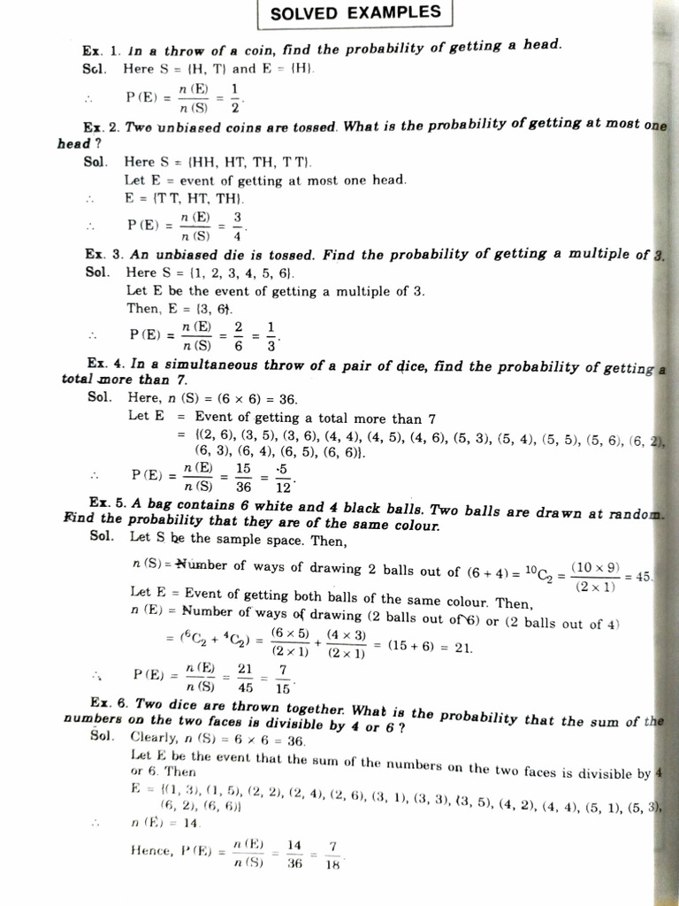 Probability Examples and Solutions | PDF | Arithmetic | Applied Mathematics
