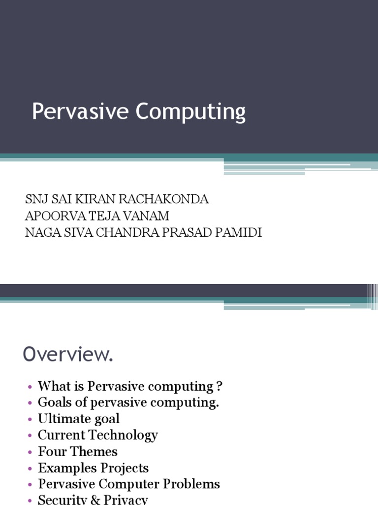 AOS PPT Pervasive Computing | PDF | Computer Security | Security