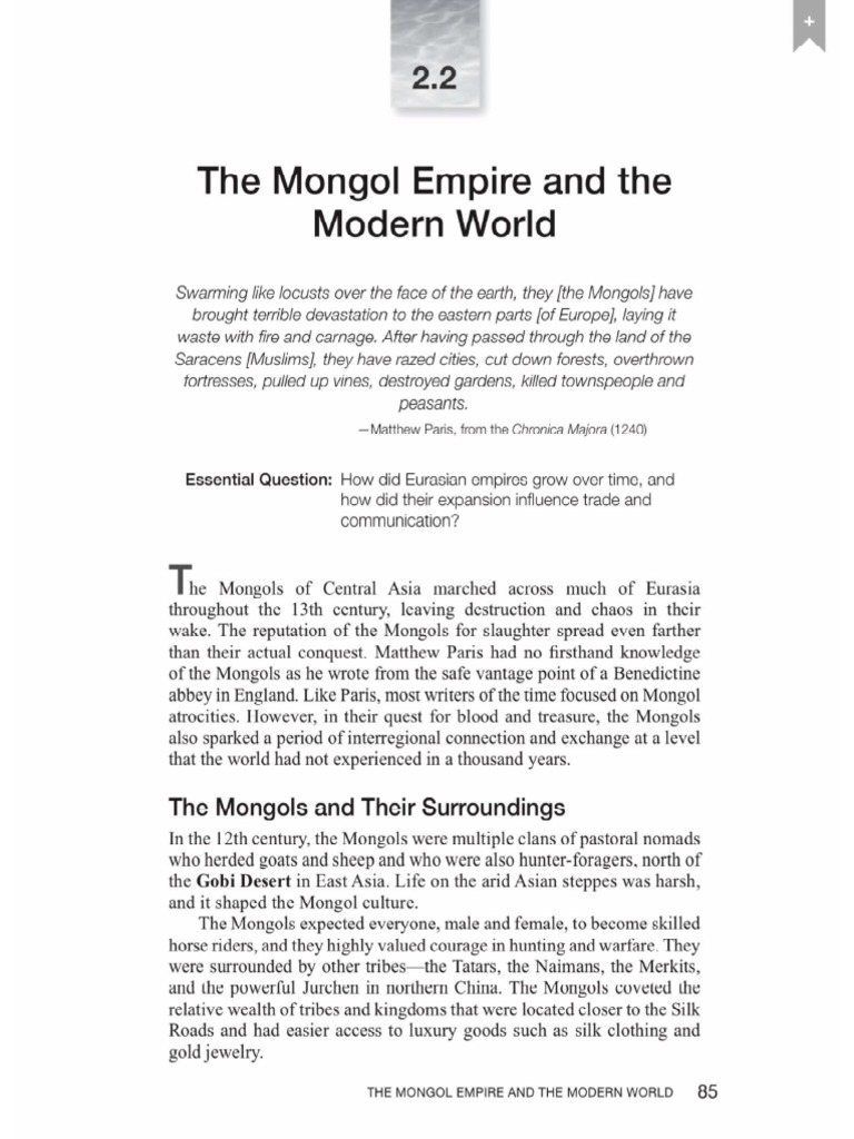2.2 Reading The Mongol Empire and The Modern World | PDF