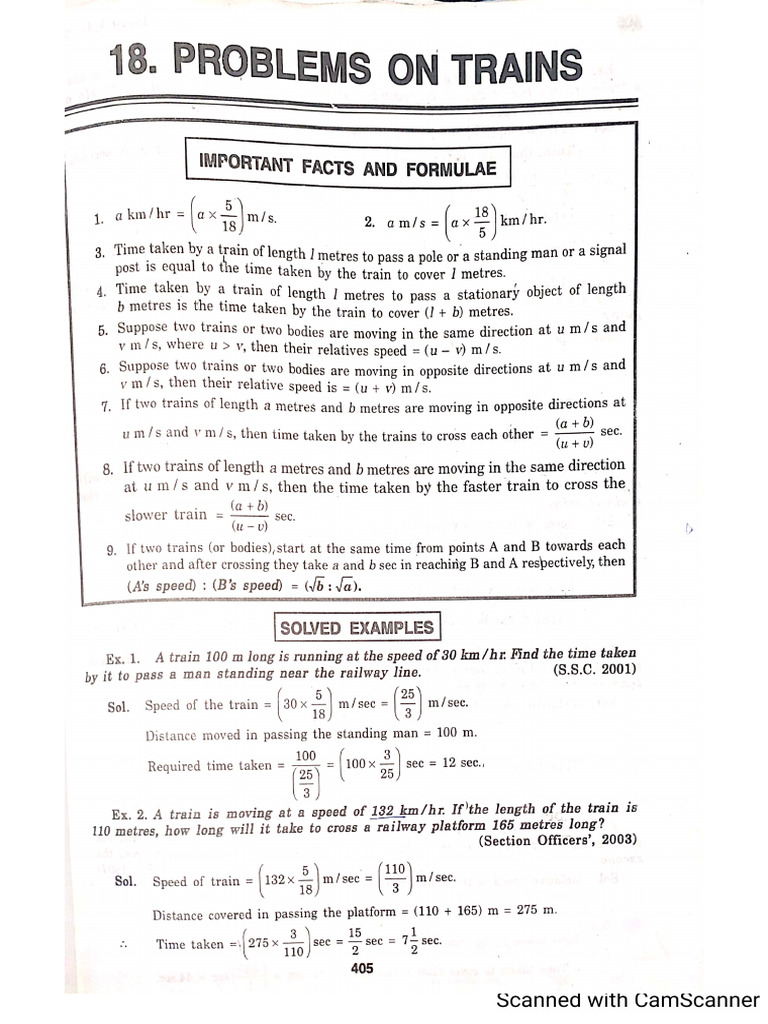 Problems On Trains | PDF