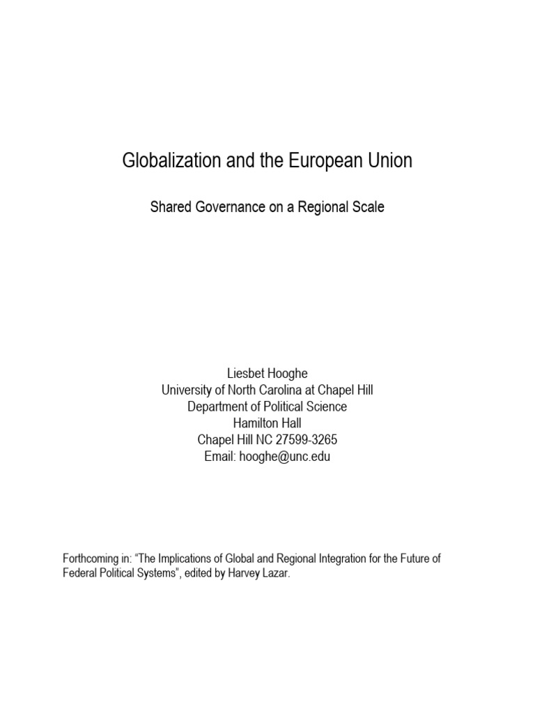 2004 Globalization and The European Union Shared Governance On A ...