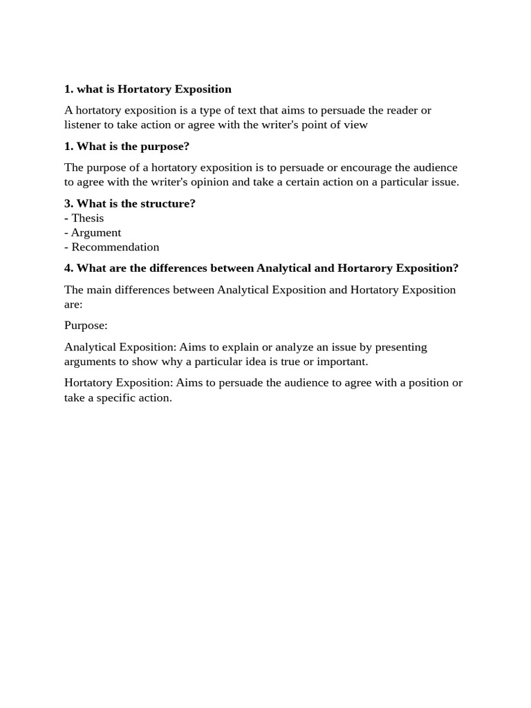 Understanding Hortatory Exposition | PDF