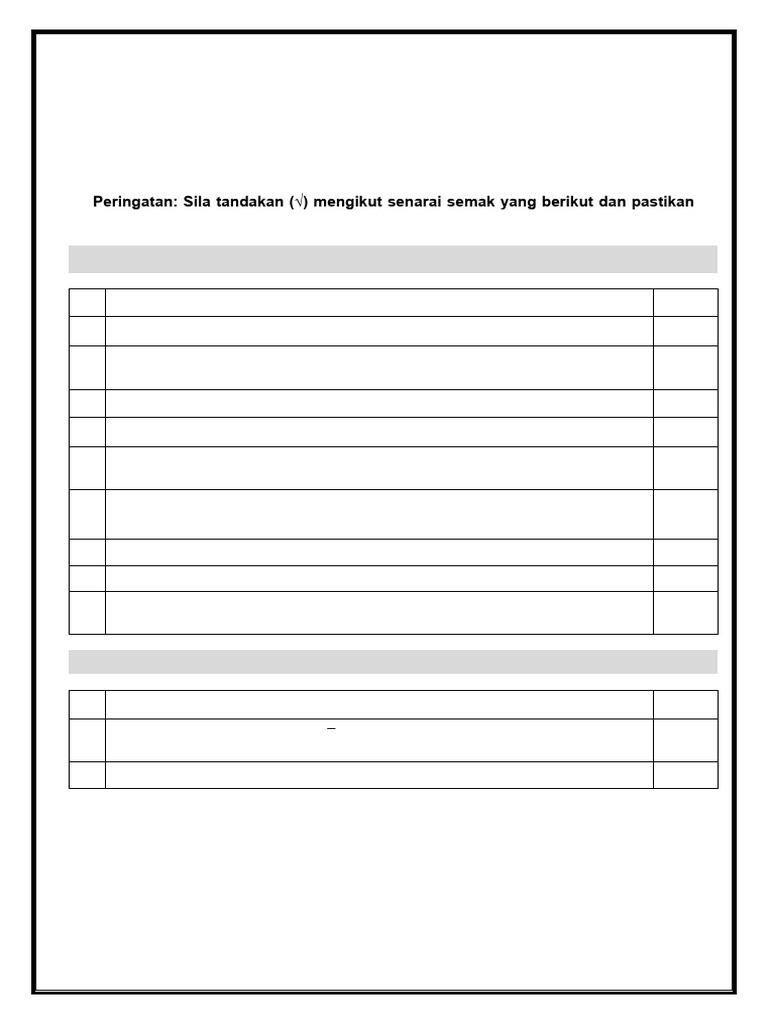 1) Senarai Semak CBBP Tanpa HLP | PDF