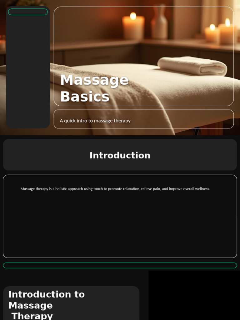 Introduction to Massage Therapy Basics | PDF
