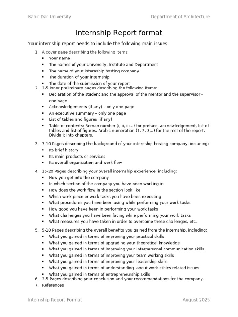 Intenship Report Format 2 | PDF