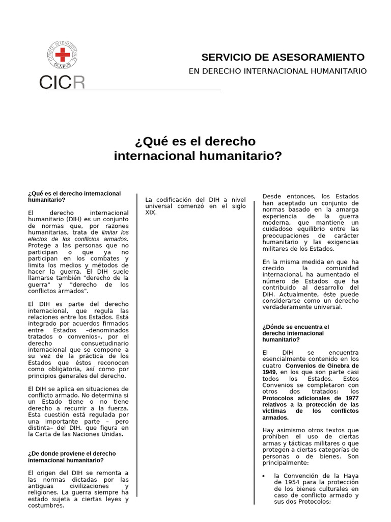 Orígenes del Derecho Internacional Humanitario | PDF | Ley humanitaria ...