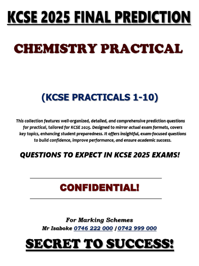 2025 Chem Practicals Final Prediction | PDF | Chemistry | Titration