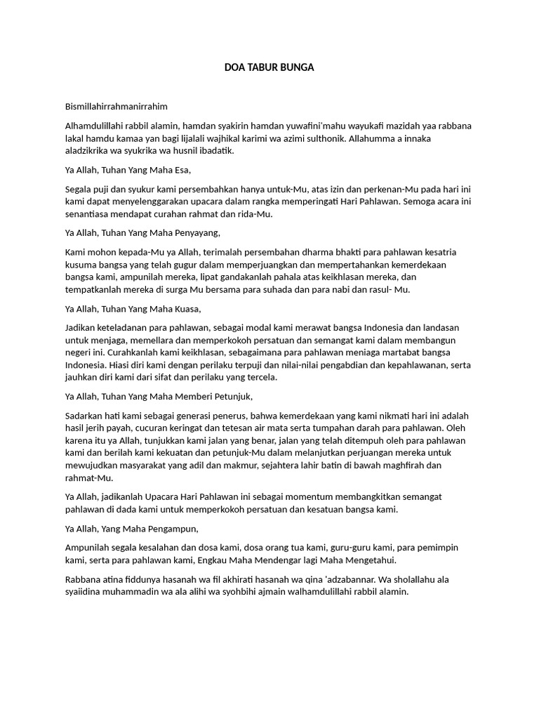 Doa Tabur Bunga | PDF