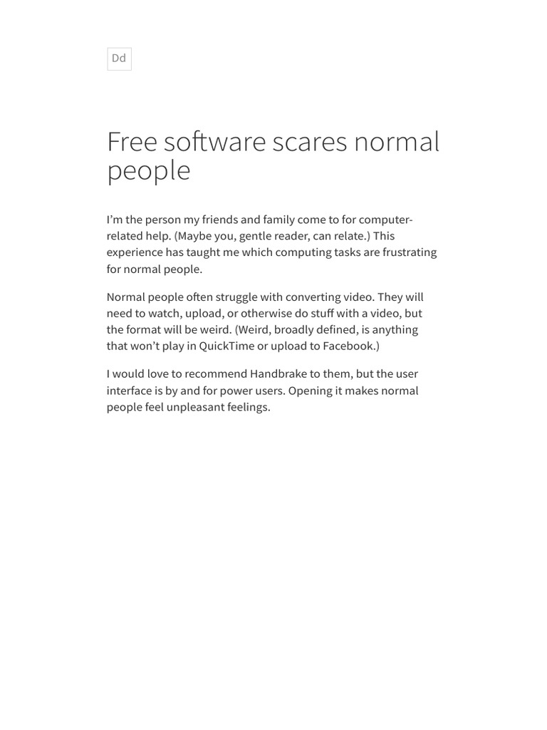 Free Software Scares Normal People - Daniel de Laney | PDF | Digital ...