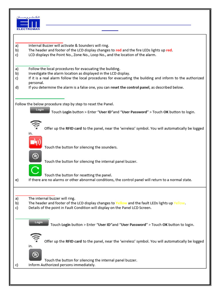 Tyco Fire Alarm Panel Operation Guide | PDF