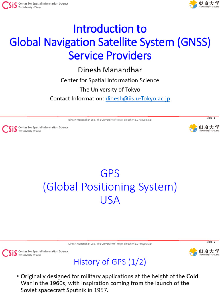 GNSS 02 Introduction ServiceProviders | PDF | Global Positioning System ...