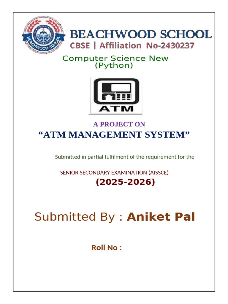 ATM Management System Project Overview | PDF | Software Testing ...