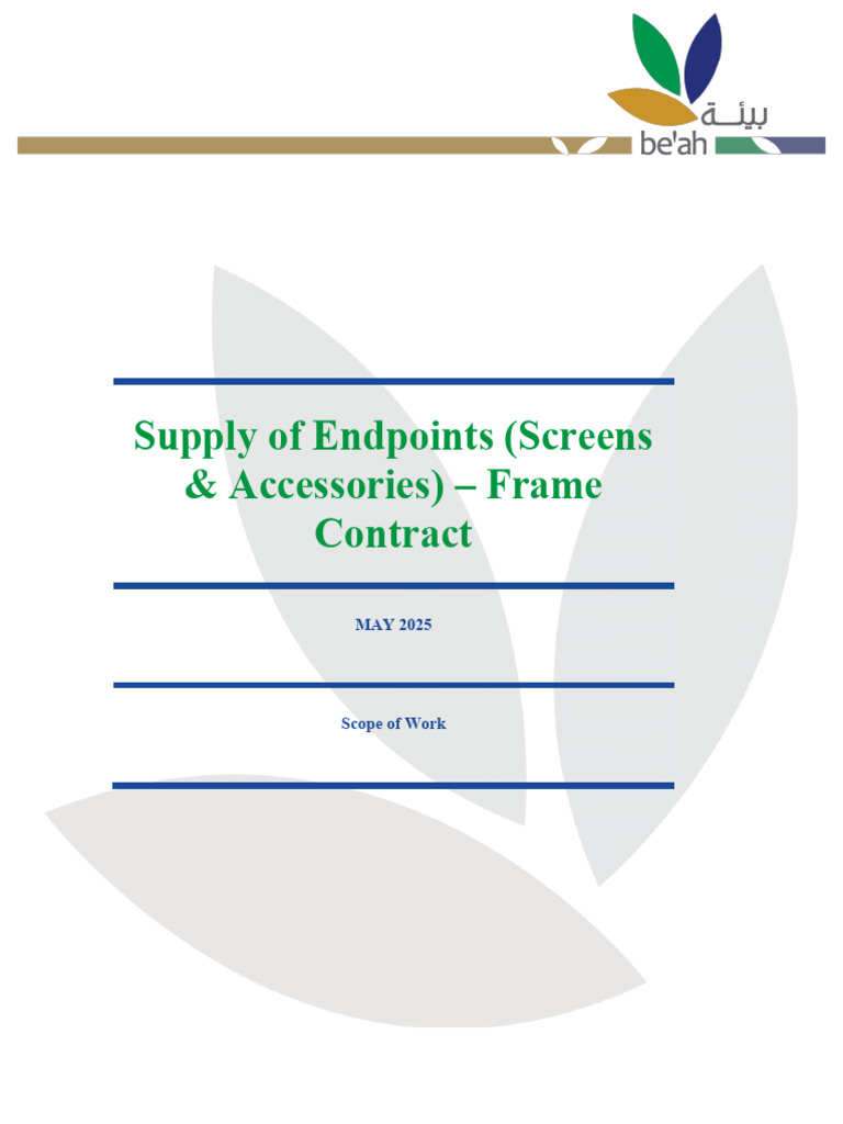 Endpoint Supply Contract for be'ah | PDF | Computing