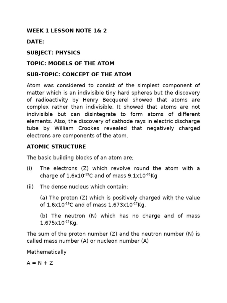 Understanding Atomic Models and Radioactivity | PDF | Atoms | Electron