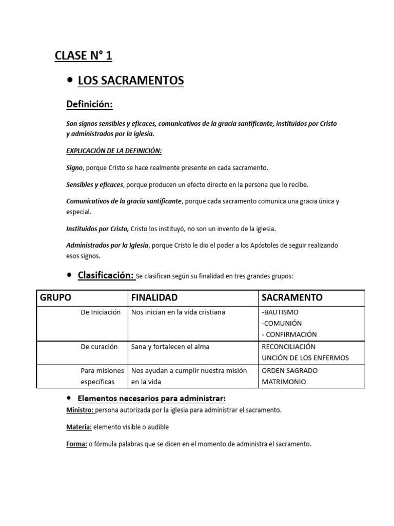 Calse N1 Sacramentos | PDF