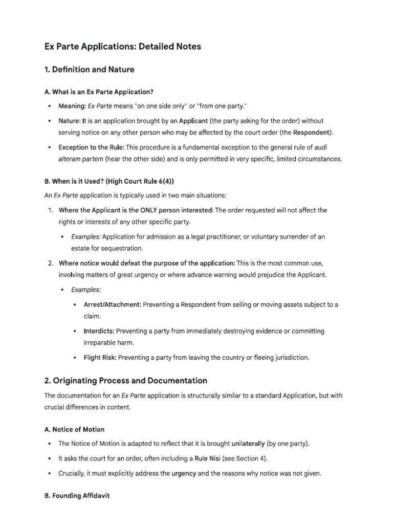 Ex Parte Application | PDF