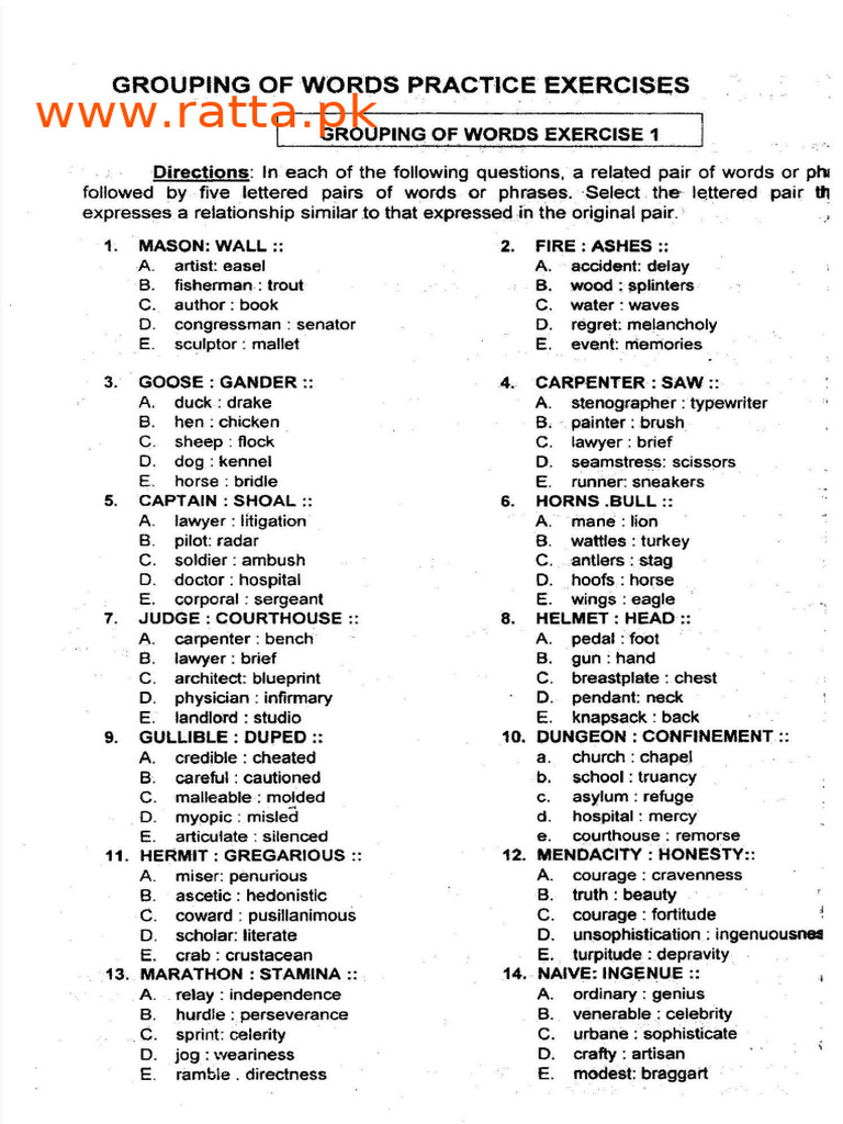 Grouping of Words | PDF