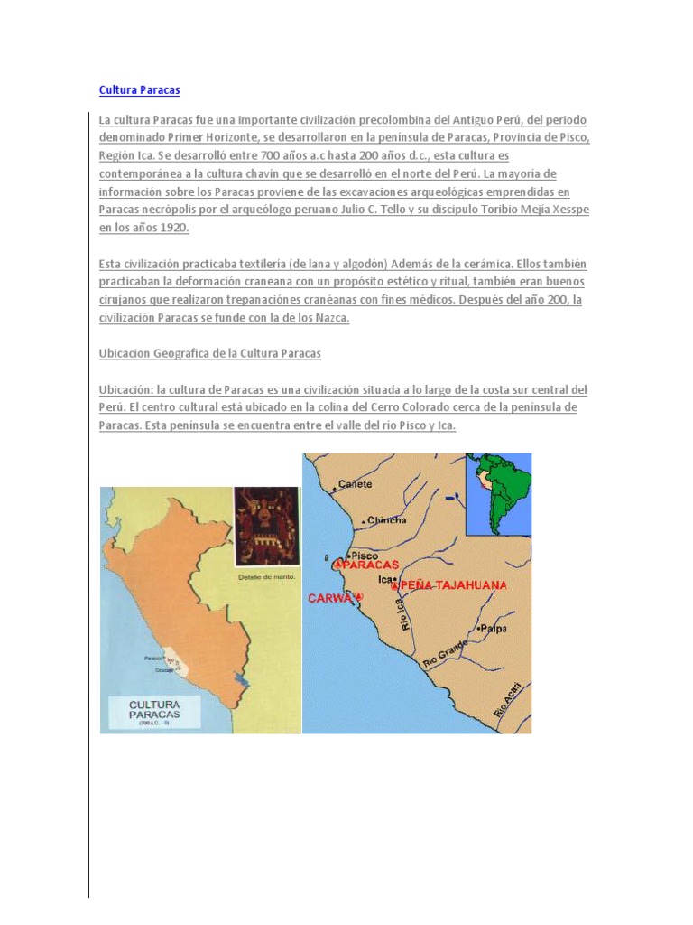 Cultura Paracas | Cultura (General)