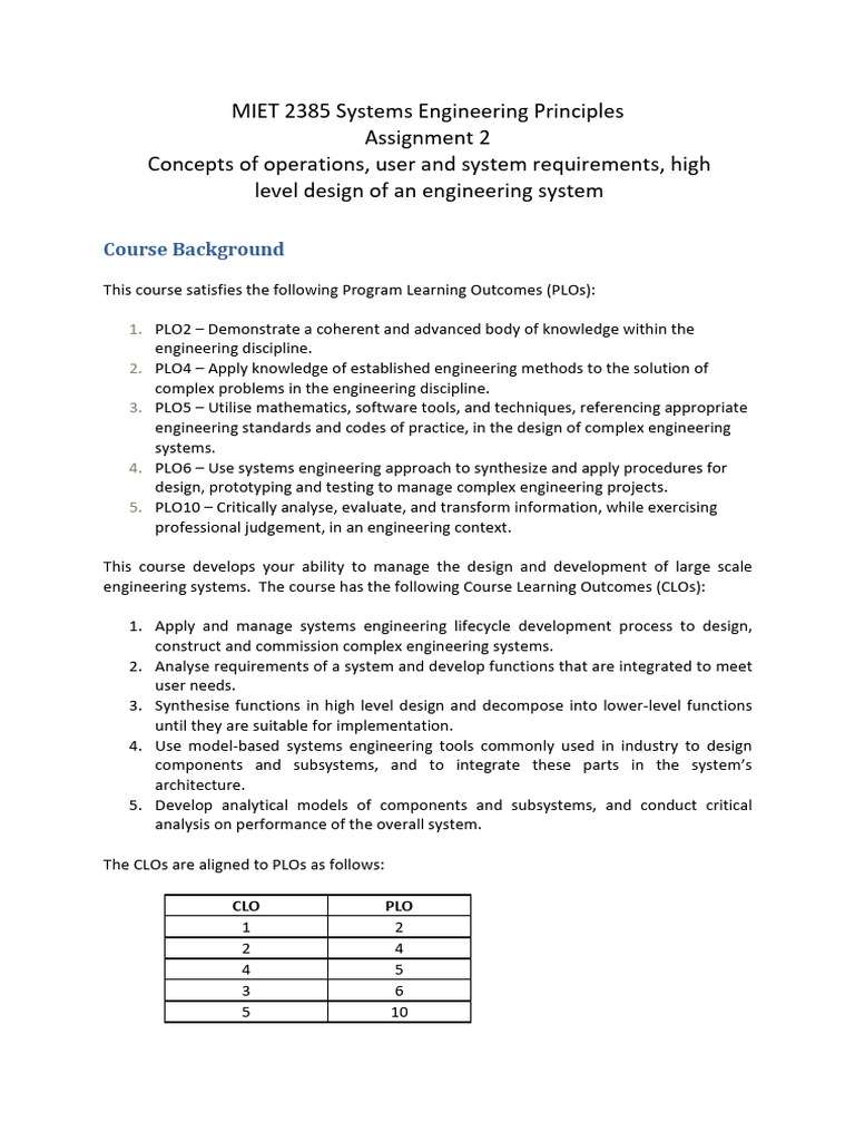 2025-MIET2385 Assignment2 | PDF | Systems Engineering | System