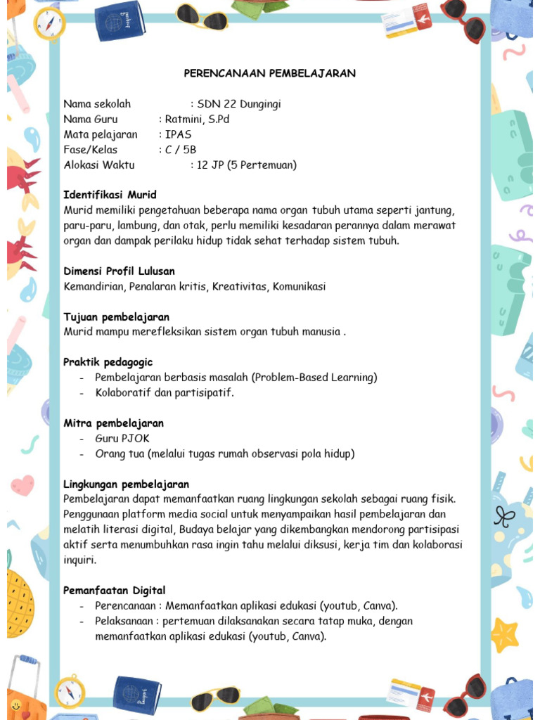 Rencana Pembelajaran IPAS Kelas 5B | PDF