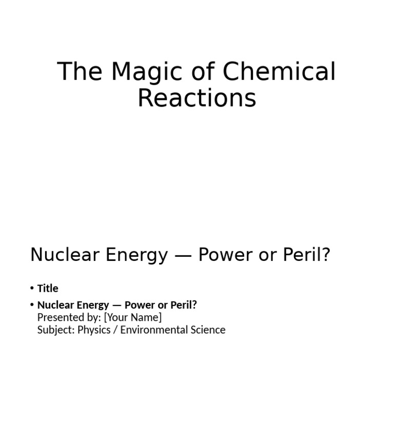 The Magic of Chemical Reactions | PDF