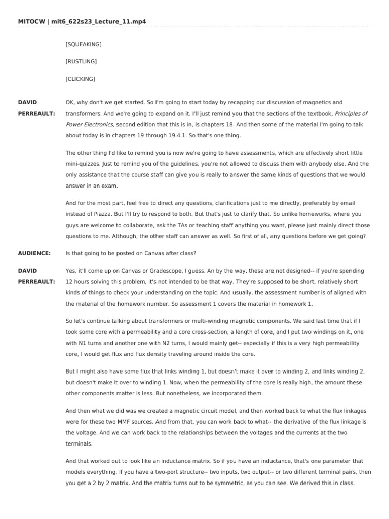 Understanding Transformer Inductance Models | PDF | Inductance ...