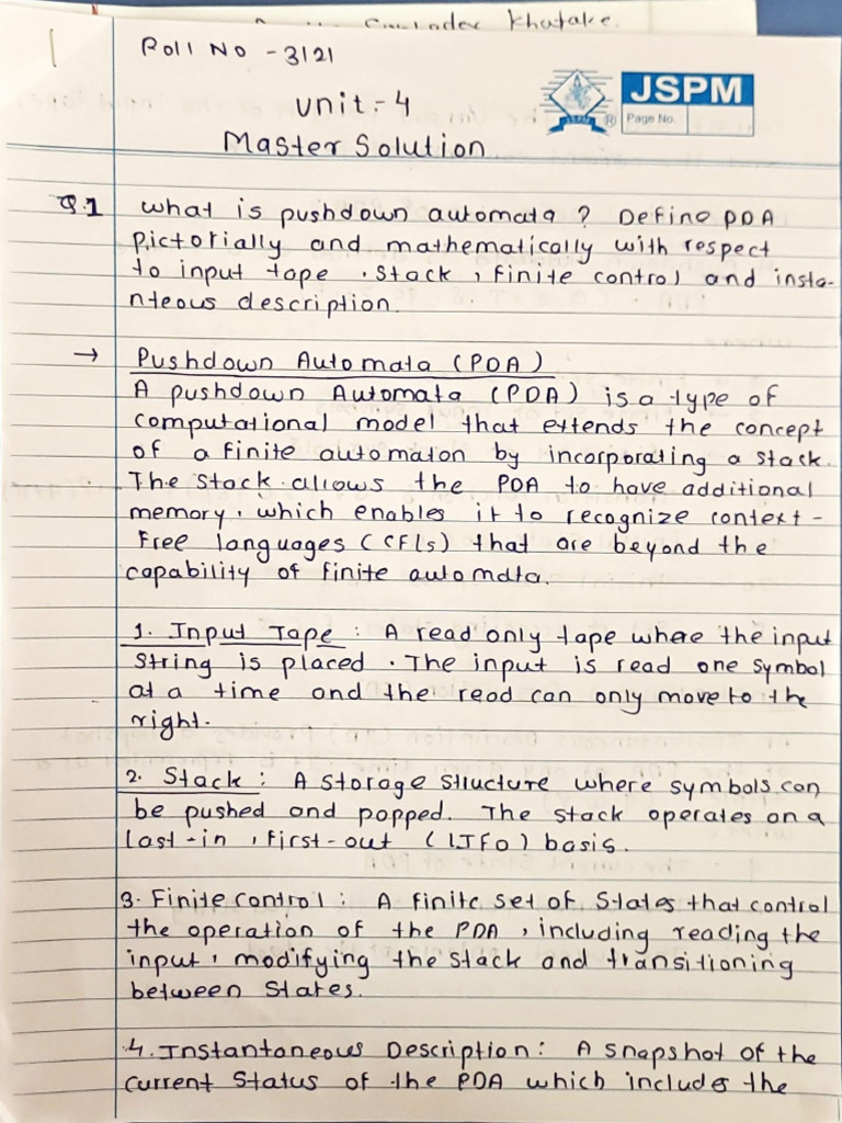 Toc Master Solution Unit 4 | PDF