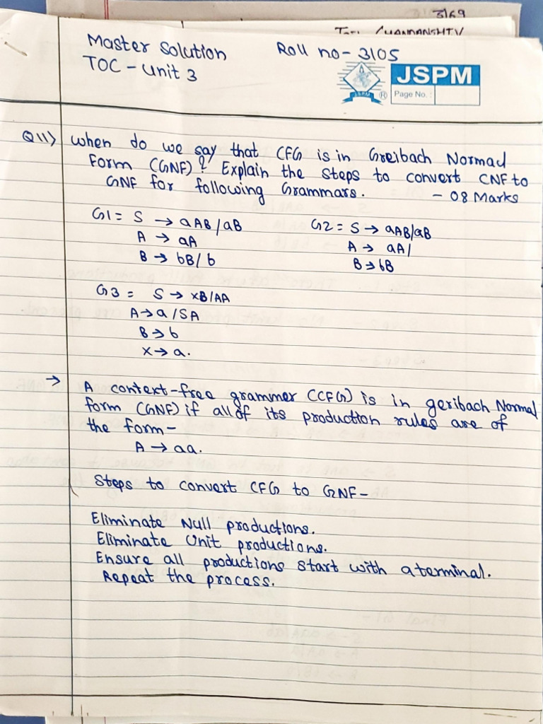 Toc Master Solution Unit 3 | PDF