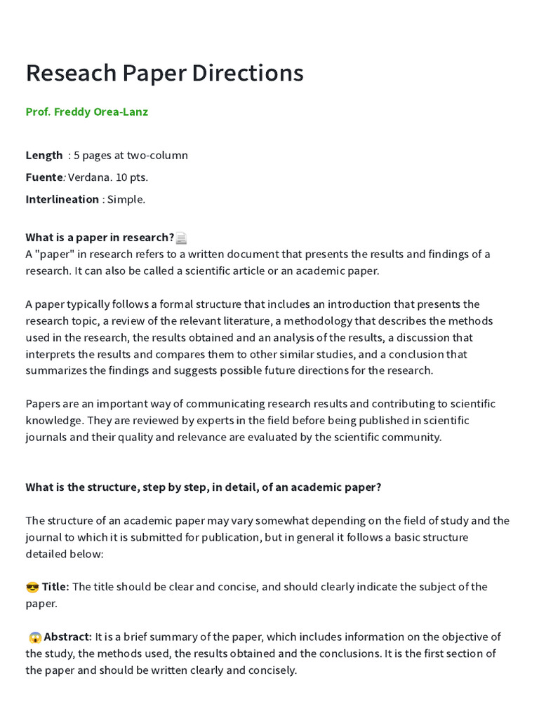 Research Paper Structure Guide | PDF | Abstract (Summary) | Methodology